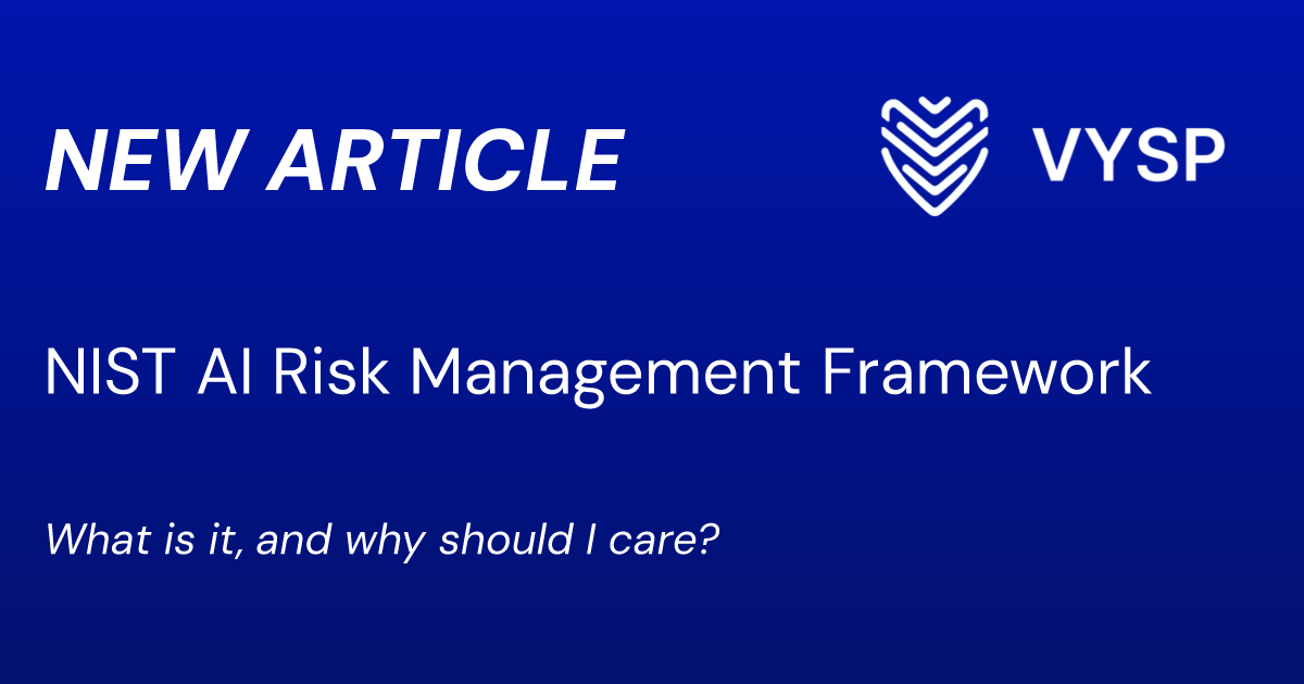 NIST AI Risk Management Framework | VYSP.AI